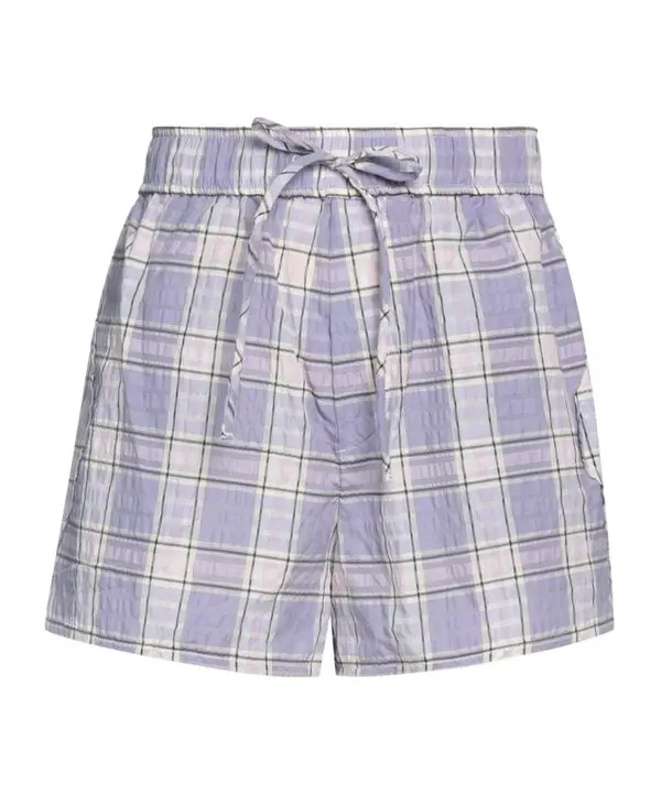 GANNI Tartan Plaid Drawstring Shorts