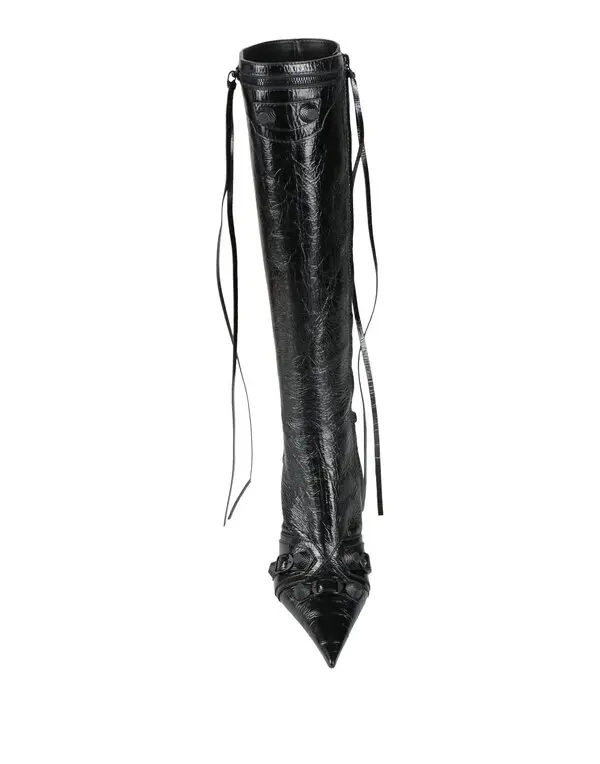 Balenciaga Minimalist Solid Color Pointed-toe Leather Boots