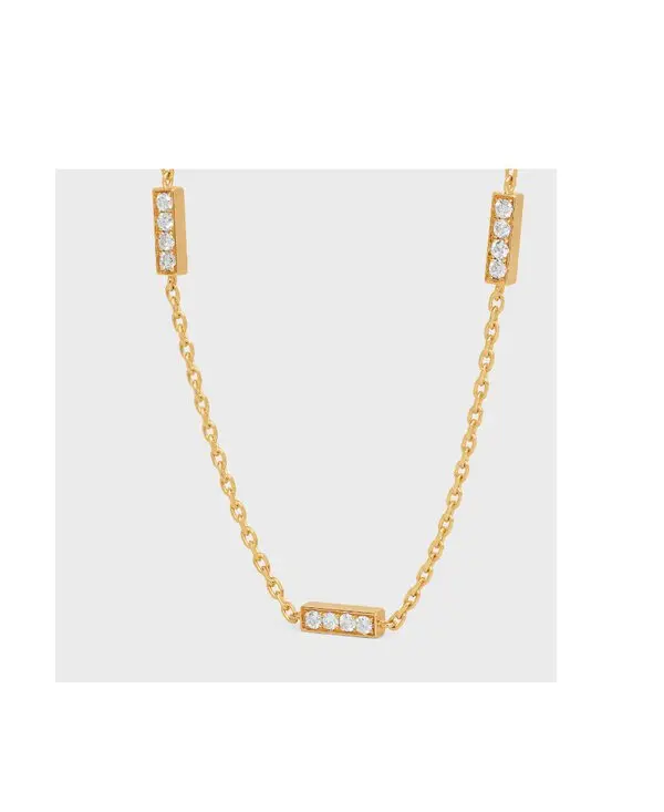 Celine Triple Bracelet In Gold And Diamonds