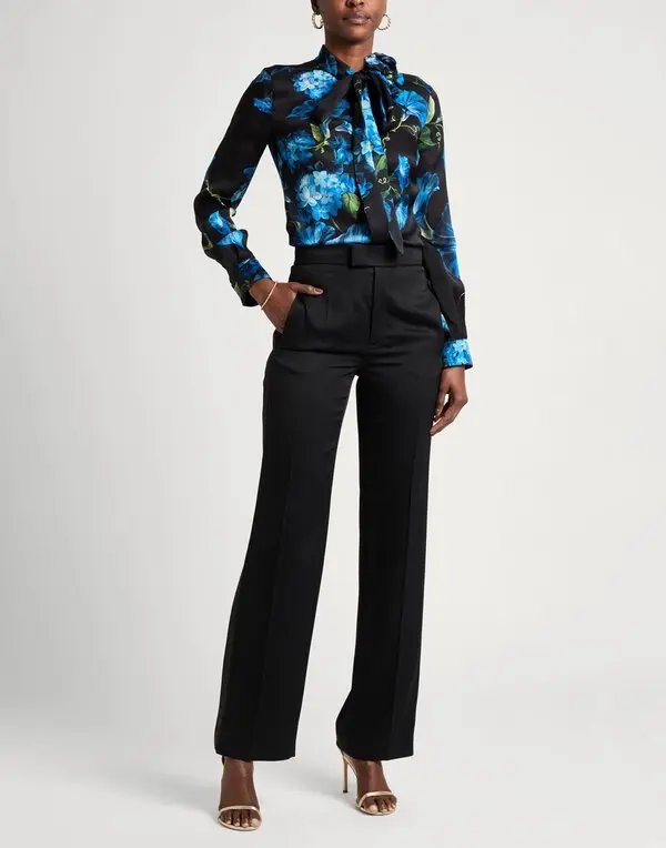 Dolce & Gabbana Floral Satin Shirt With Bow Detail