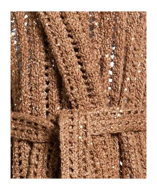 Brunello Cucinelli Solid Color Crochet Short-sleeve Dress