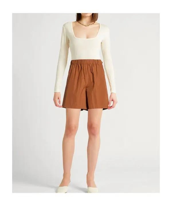 Max Mara Elasticated Bermuda Shorts - Brown