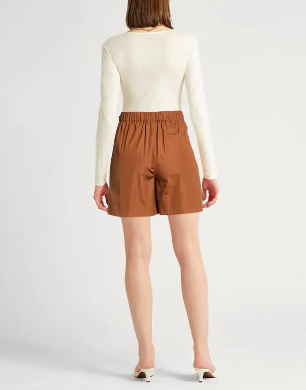 Max Mara Elasticated Bermuda Shorts - Brown