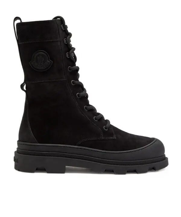 Moncler Suede Mid-calf Lace-up Boots