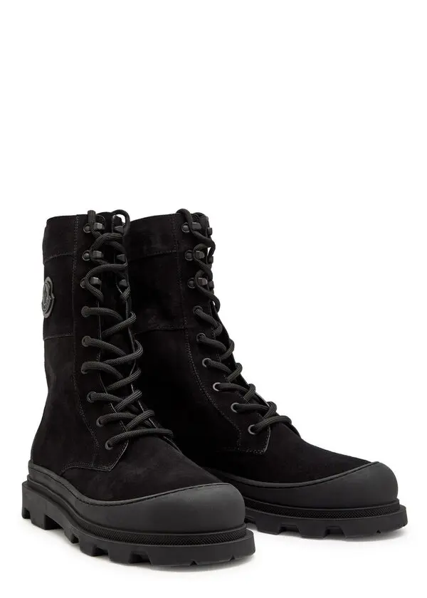 Moncler Suede Mid-calf Lace-up Boots