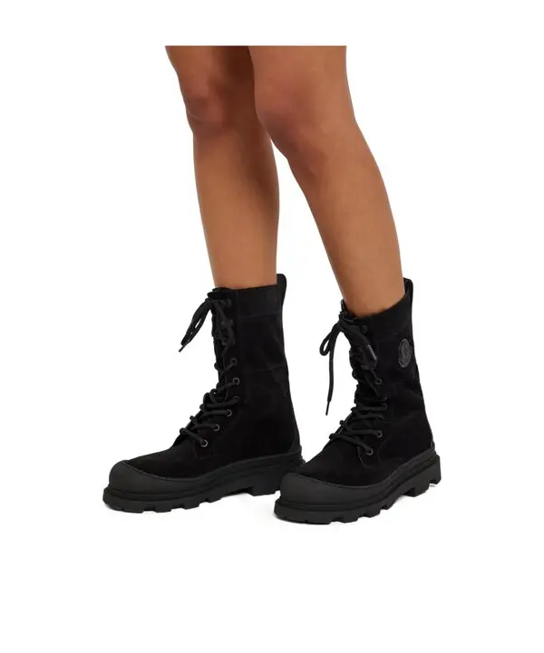 Moncler Suede Mid-calf Lace-up Boots