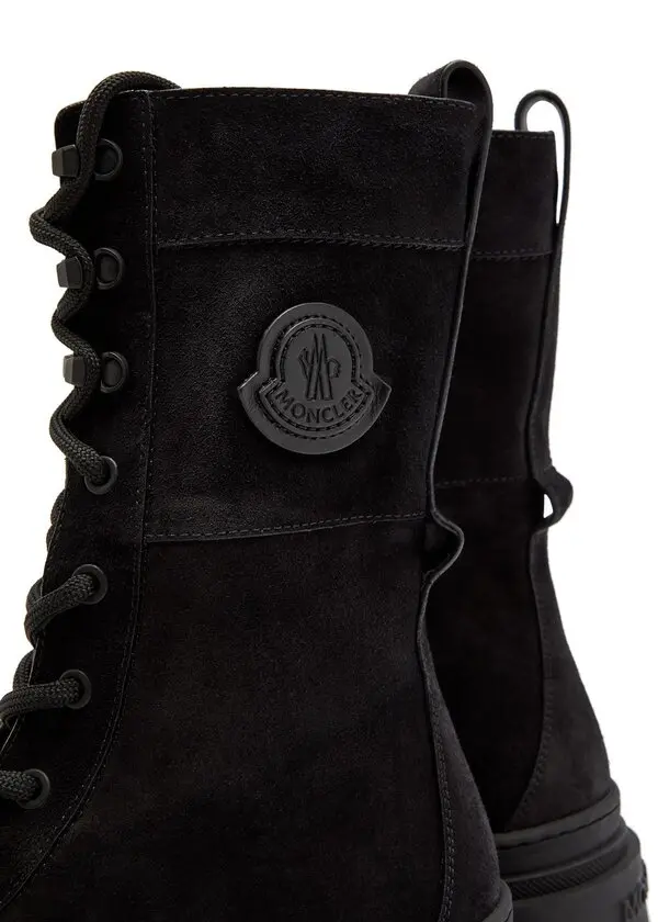 Moncler Suede Mid-calf Lace-up Boots