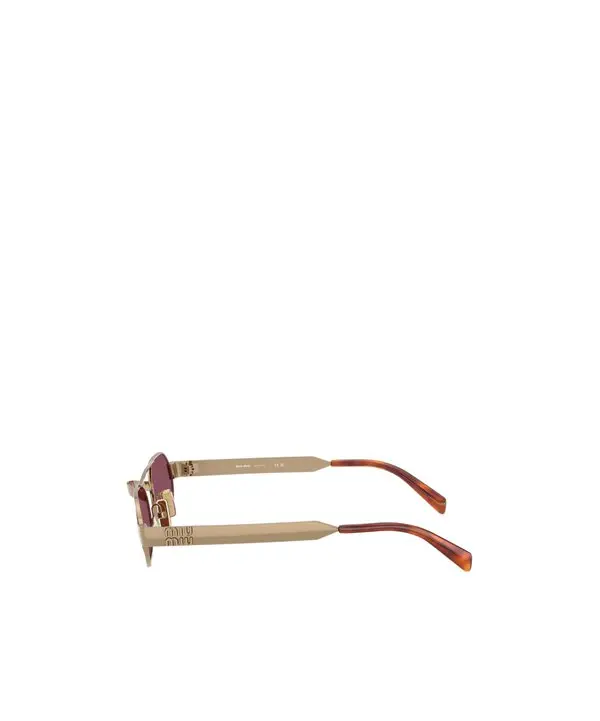 Miu Miu Metal Oval Sunglasses - Nude