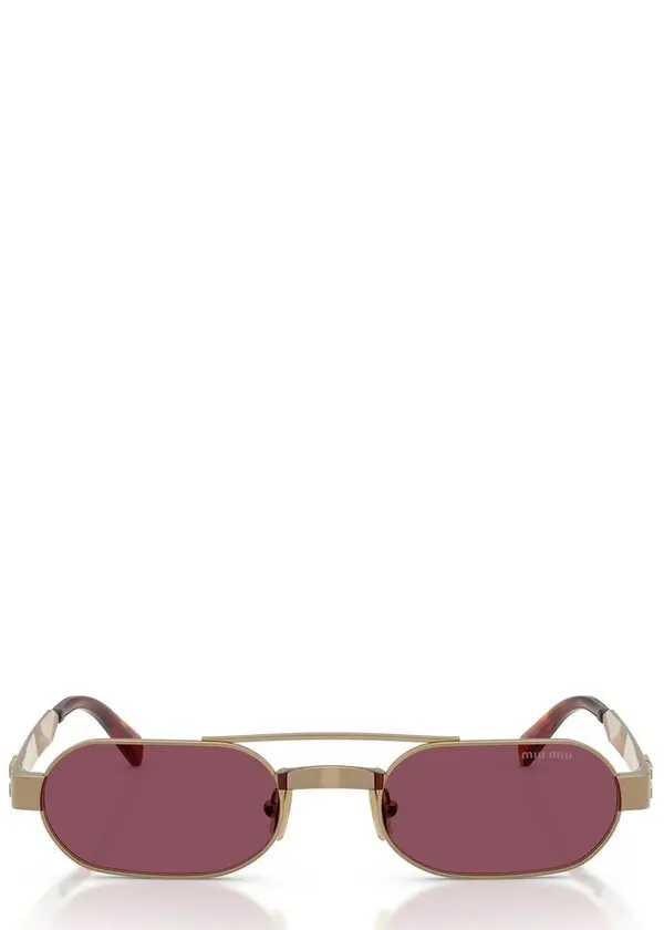 Miu Miu Metal Oval Sunglasses - Nude