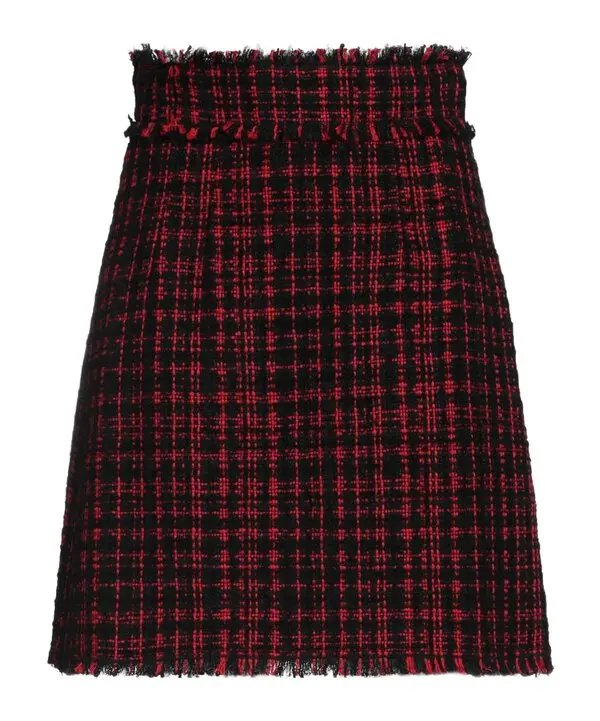 Dolce & Gabbana Flared Checked Tweed Skirt - Black