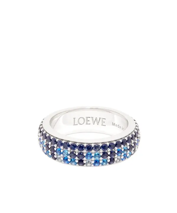 Loewe Thin Pavé Ring In Sterling Silver And Crystals