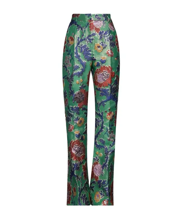 Dolce & Gabbana Floral Printed Trousers - Green