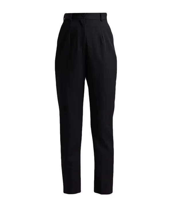 Dolce & Gabbana Flannel Trousers With Satin Trims