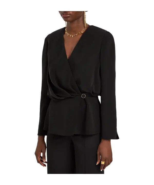 Chloé Draped Woven Wrap Blouse