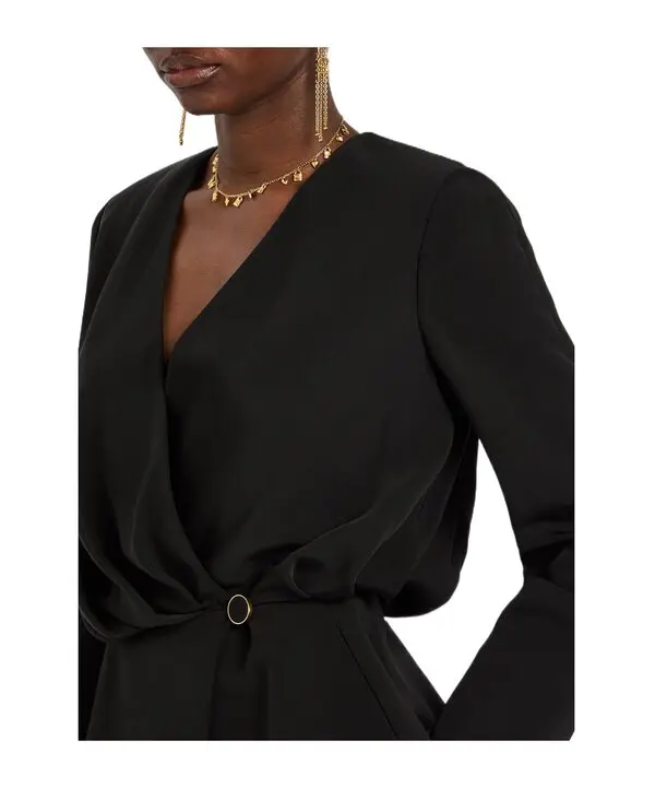 Chloé Draped Woven Wrap Blouse