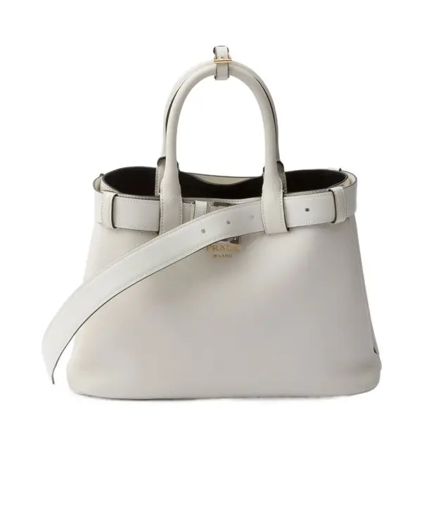 Prada Buckle Small Leather Handbag With Belt