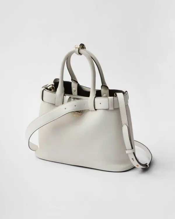 Prada Buckle Small Leather Handbag With Belt