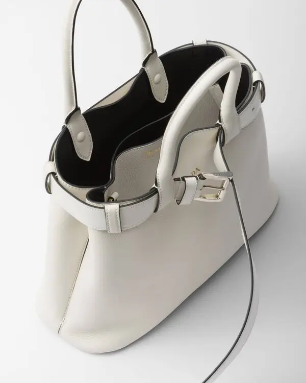 Prada Buckle Small Leather Handbag With Belt