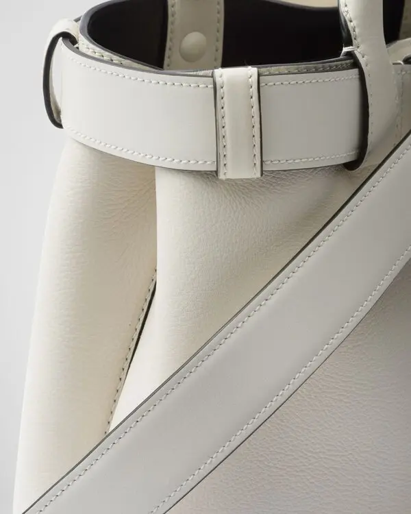 Prada Buckle Small Leather Handbag With Belt