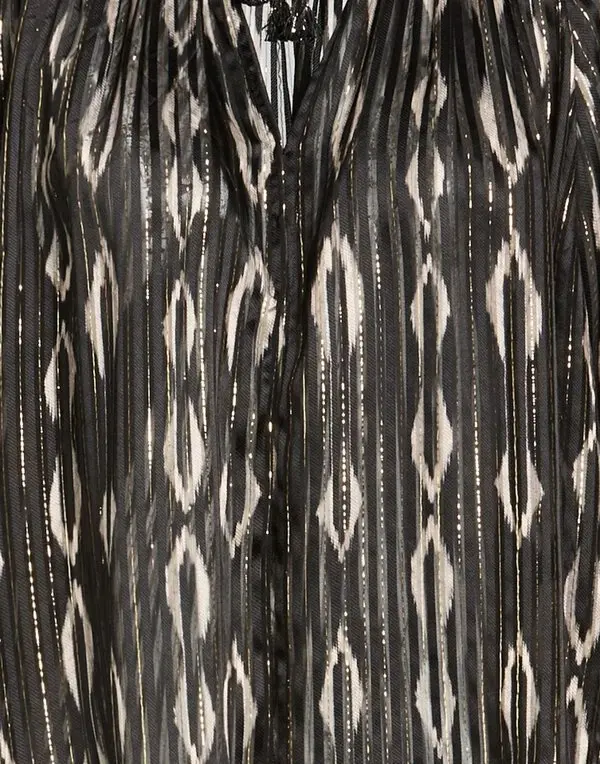 Isabel Marant Étoile Tie Neck Blouse With Pleated Detailing - Black