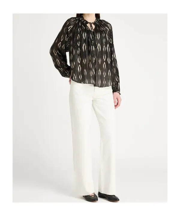 Isabel Marant Étoile Tie Neck Blouse With Pleated Detailing - Black
