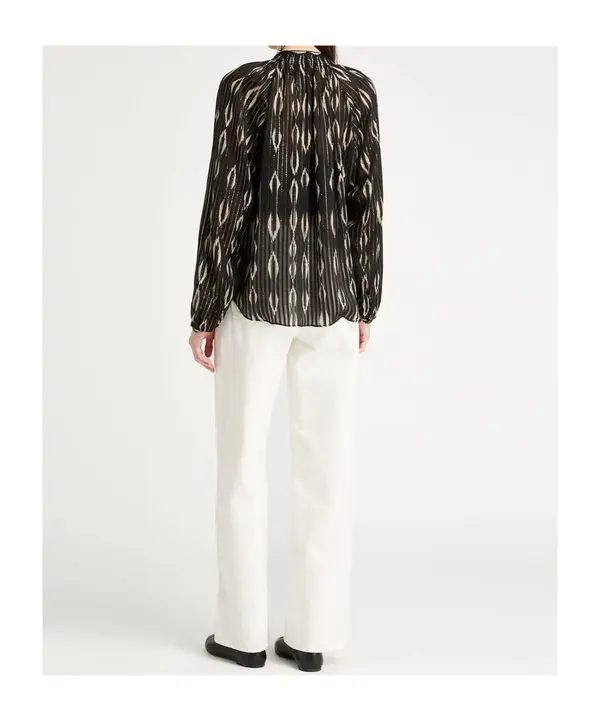 Isabel Marant Étoile Tie Neck Blouse With Pleated Detailing - Black