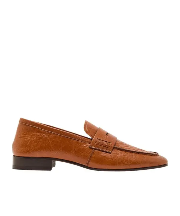 Dries Van Noten Leather Loafers With Wooden Heels - Brown