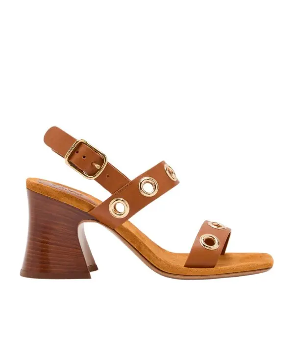 Chloé Eyelet-embellished Leather Sandals