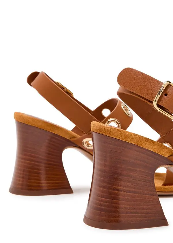 Chloé Eyelet-embellished Leather Sandals