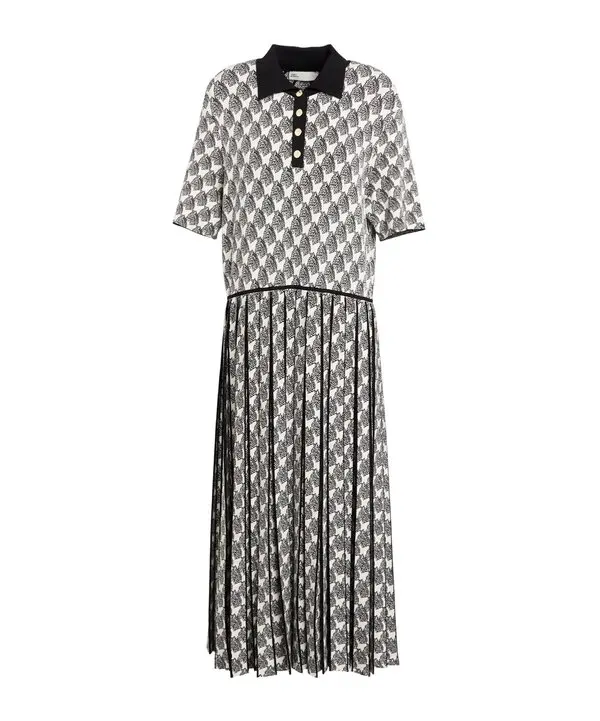 Tory Burch Jacquard Knit Pleated Dress