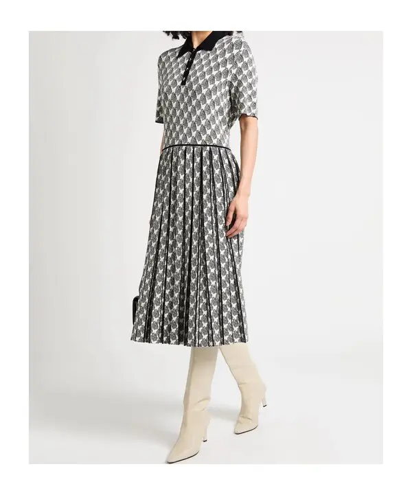 Tory Burch Jacquard Knit Pleated Dress