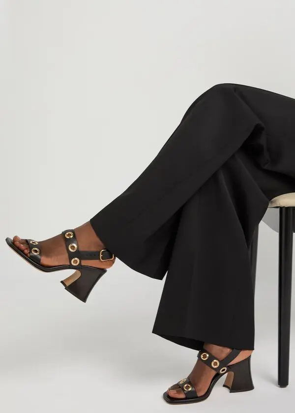 Chloé Janis 80 Eyelet-embellished Leather Sandals