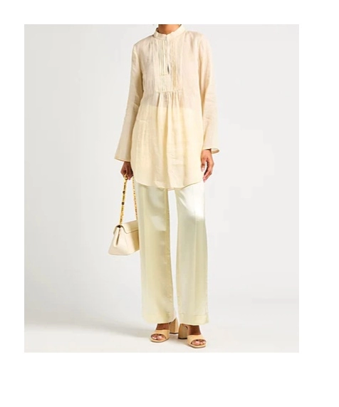 Tory Burch Stand-up Collar Pleated Shirt