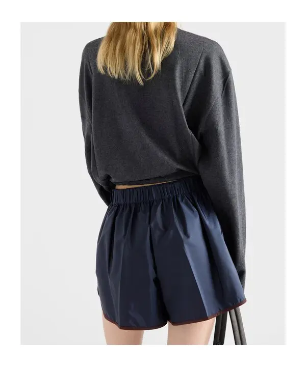 Prada Long-sleeved Wool And Cashmere T-shirt - Slate Ash