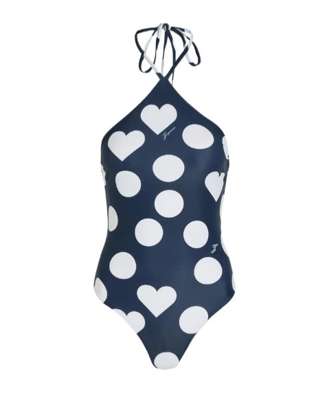 Jacquemus Polka Dot High Neck Swimsuit