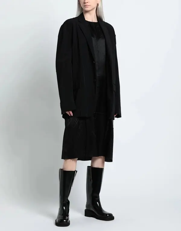 Balenciaga Solid Color Satin Long Sleeve Dress