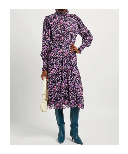 Isabel Marant Étoile Floral Print Long Sleeve Button-down Dress