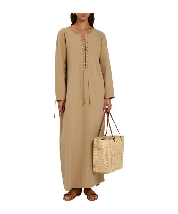 Tory Burch Linen Crew Neck Dress