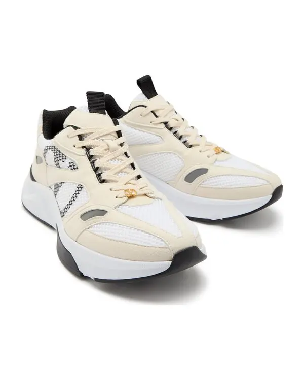 Valentino Garavani Mesh And Suede Lace-up Sneakers
