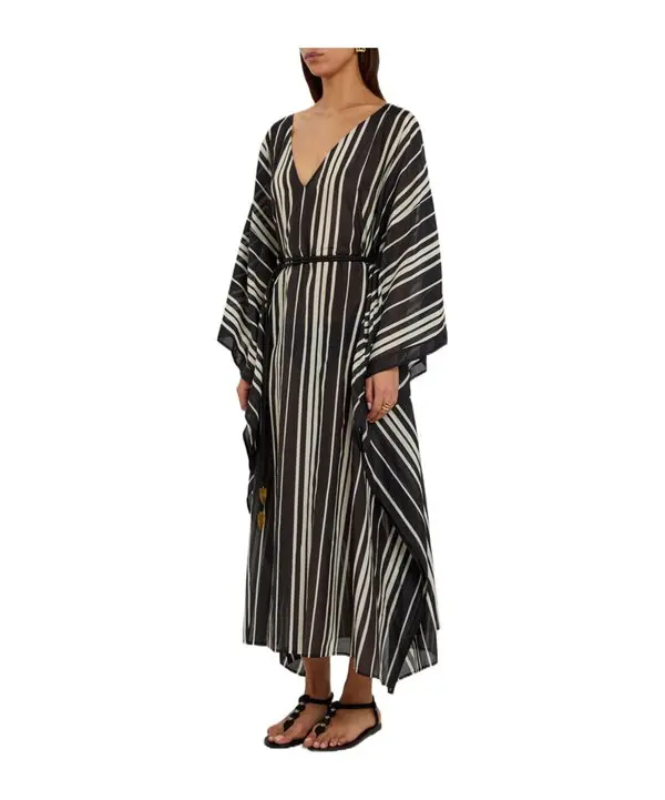 Tory Burch Striped Sheer Kaftan Dress