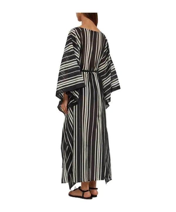 Tory Burch Striped Sheer Kaftan Dress
