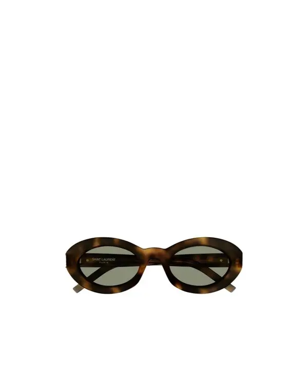 Saint Laurent Oval Logo Sunglasses - Black