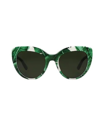 Dolce & Gabbana Floral Print Sunglasses - Black