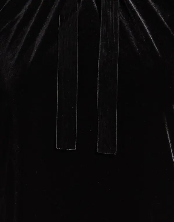 GANNI Tie Neck Velvet Mini Dress