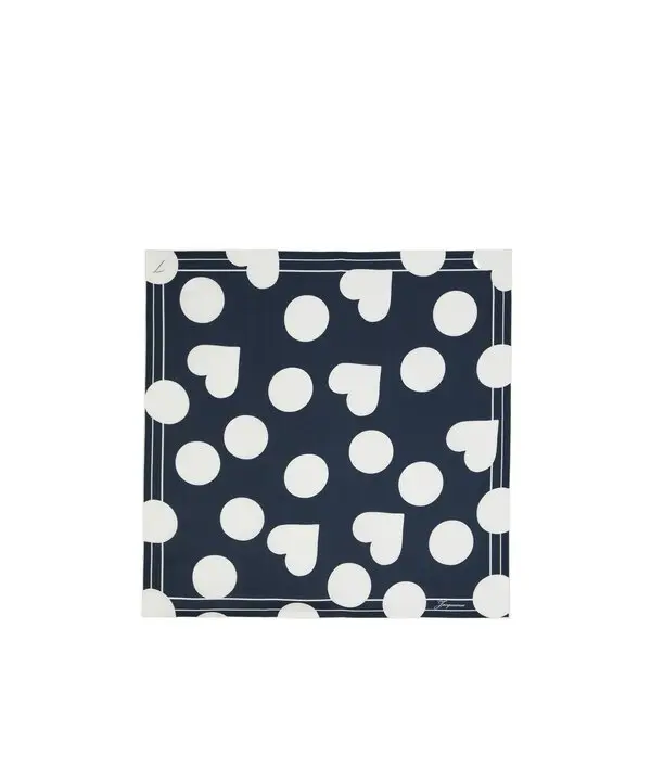 Jacquemus Polka Dot Heart Silk Scarf