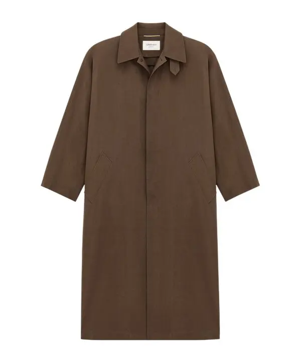 Saint Laurent Trench Coat In Water-repellent Cotton