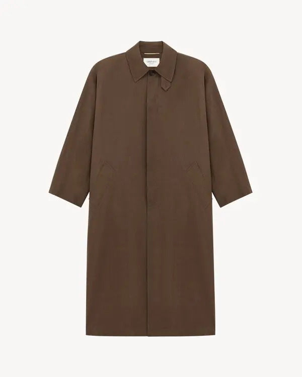 Saint Laurent Trench Coat In Water-repellent Cotton
