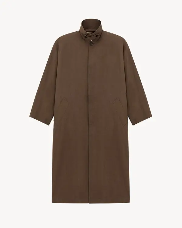 Saint Laurent Trench Coat In Water-repellent Cotton