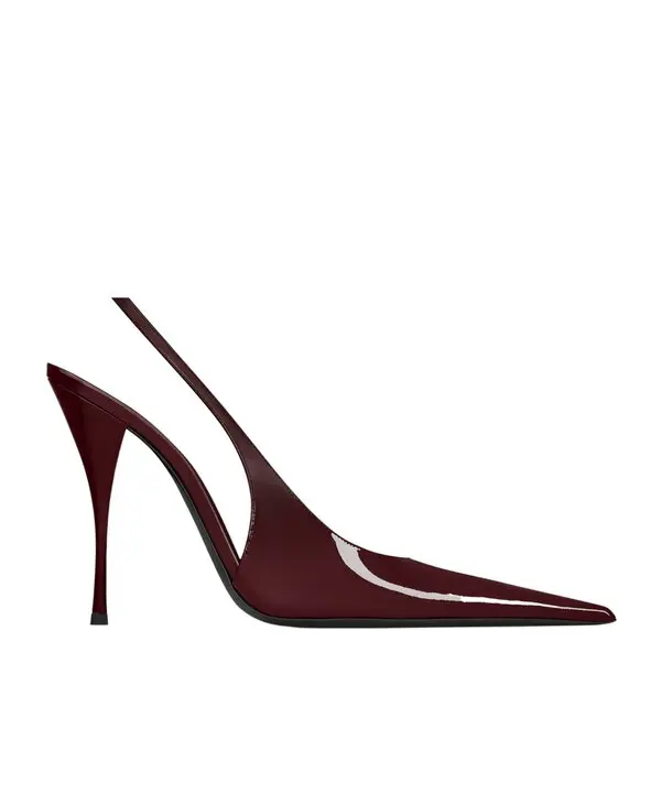 Saint Laurent P.a.r.i.s. Slingback Pumps In Patent Leather