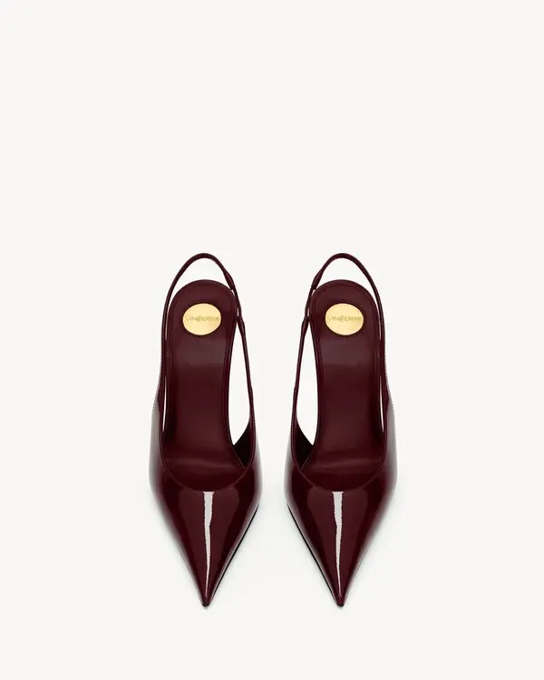 Saint Laurent P.a.r.i.s. Slingback Pumps In Patent Leather